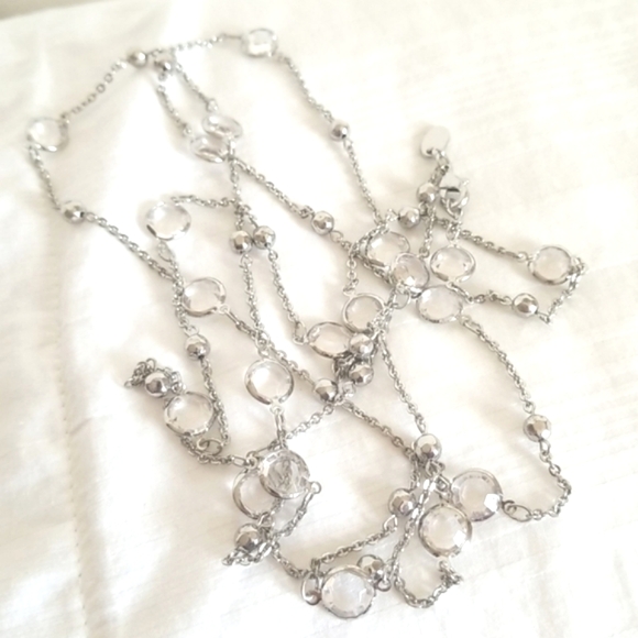 Charming Charlie | Jewelry | Charming Charlie Silver Crystal Necklace ...